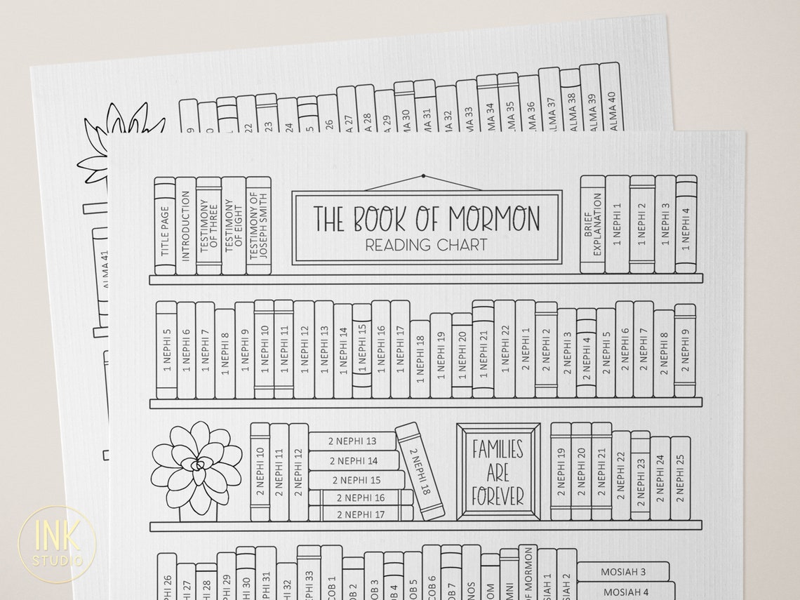 BOM Reading Chart-english LDS Young Women LDS Youth Relief | Etsy Australia