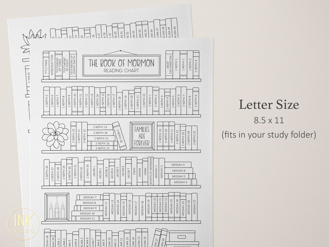 BOM Reading Chart-english LDS Young Women LDS Youth Relief | Etsy Australia