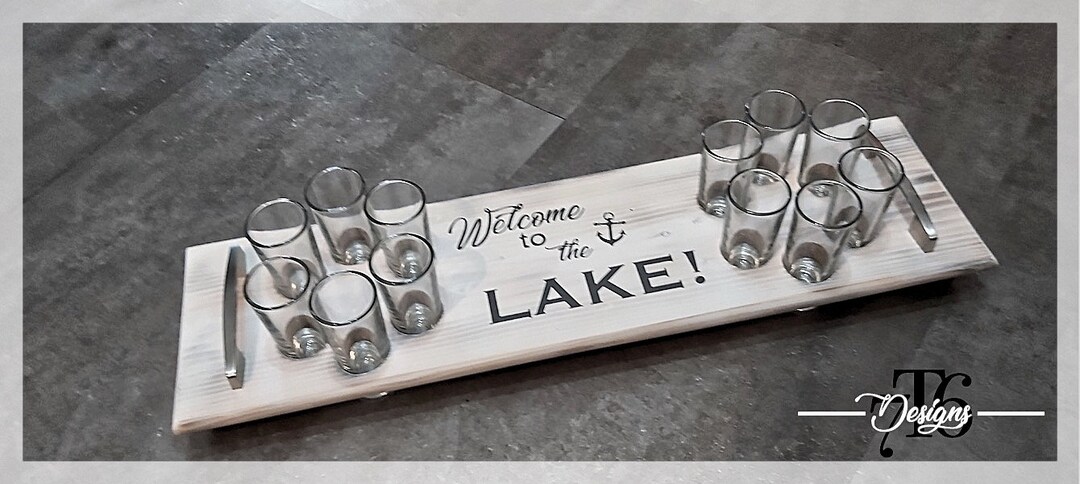 Personalized Serving Tray|wooden Shot Flight | Shot Glasses Serving ...