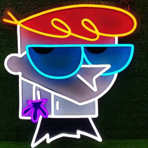 Dexter Wall Neon Wall Neon Lamps Cartoon Character Light - Etsy