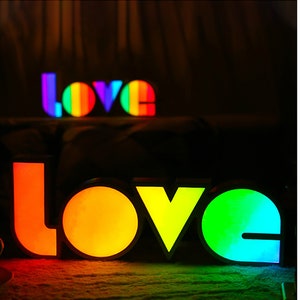 Love Light, Colorful LED Lamp, Romantic Gift, Couples Lamp, Girlfriend ...