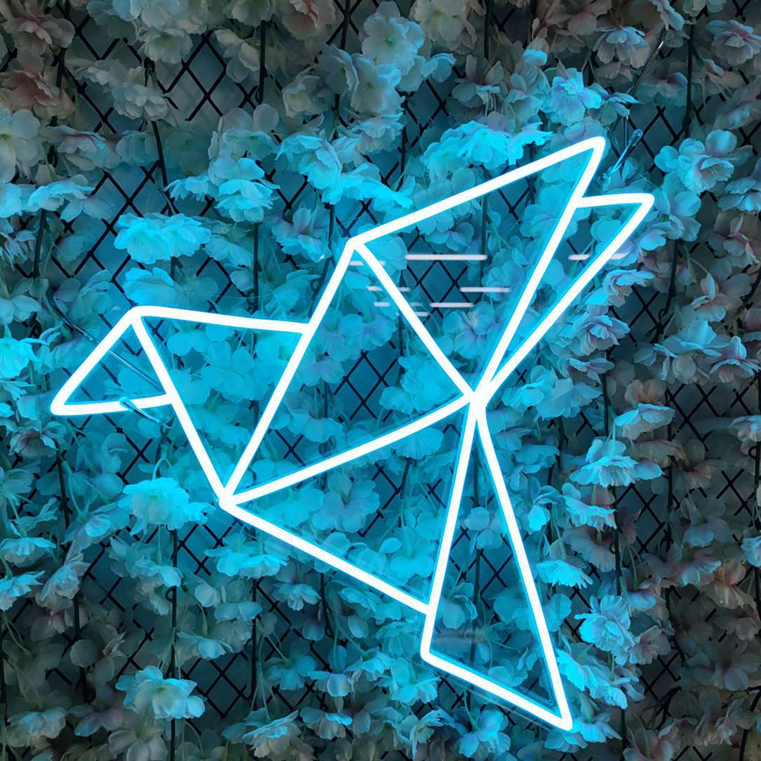 Bird Blue Led Lamp, Modern Wall Decor, LED Glow Sign, Neon Lamp, Salon ...