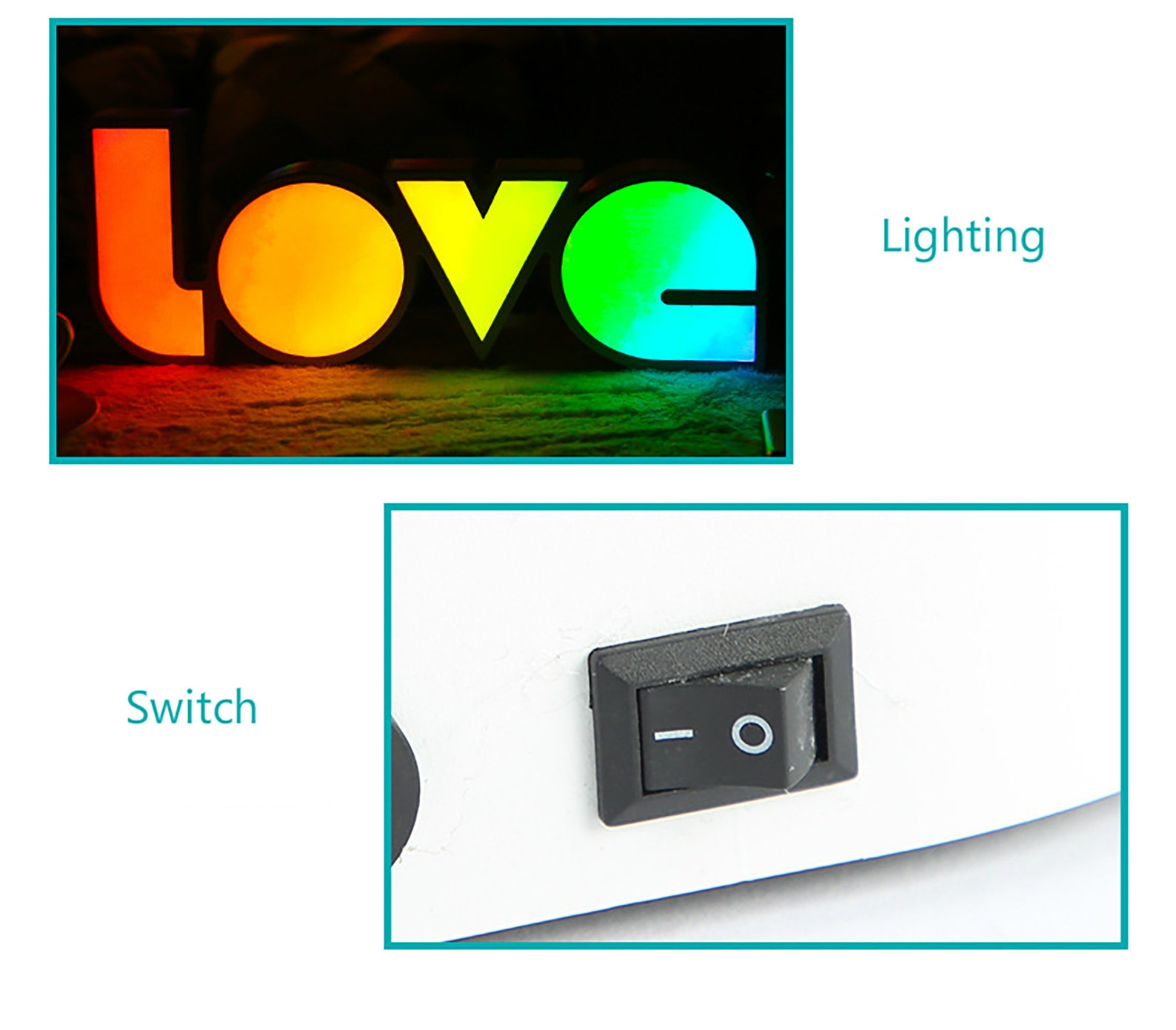 Love Light Colorful LED Lamp Romantic Gift Couples Lamp - Etsy