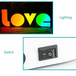 Love Light, Colorful LED Lamp, Romantic Gift, Couples Lamp, Girlfriend ...