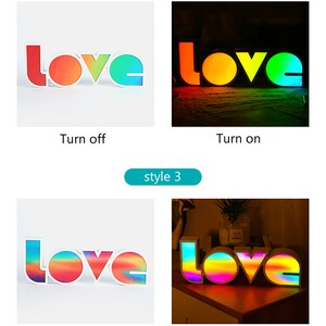 Love Light, Colorful LED Lamp, Romantic Gift, Couples Lamp, Girlfriend ...