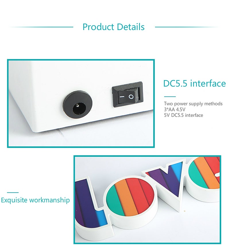 Love Light Colorful LED Lamp Romantic Gift Couples Lamp - Etsy