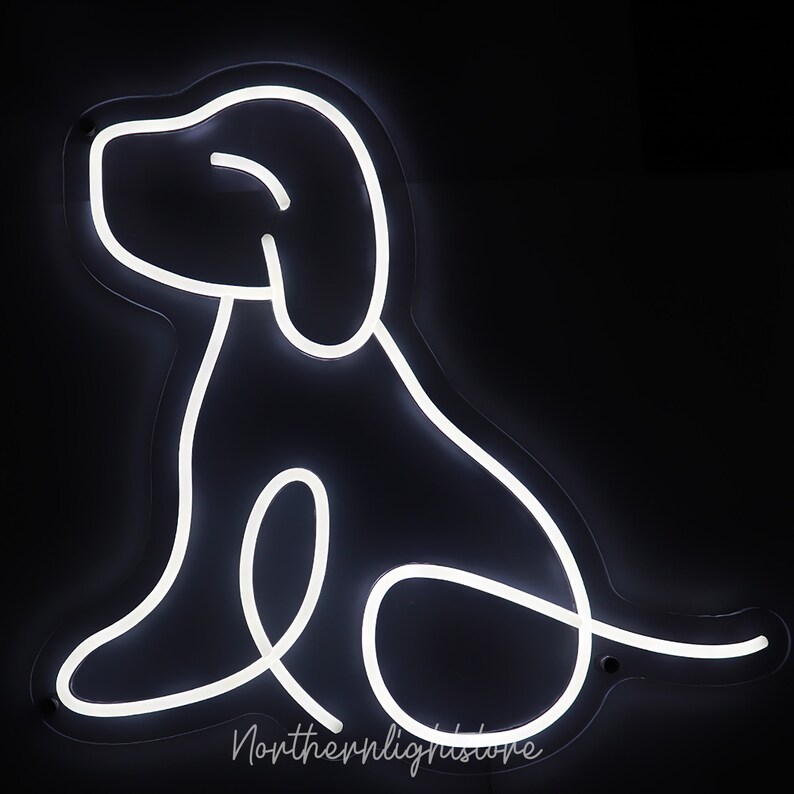 Dog White Neon Light Vintage Art Neon Dog Pet Neon Light - Etsy