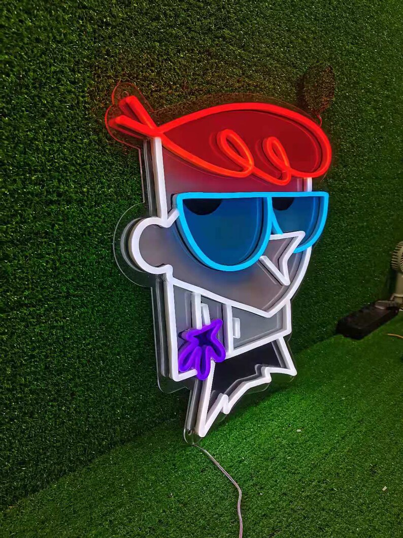 Dexter Wall Neon Wall Neon Lamps Cartoon Character Light | Etsy