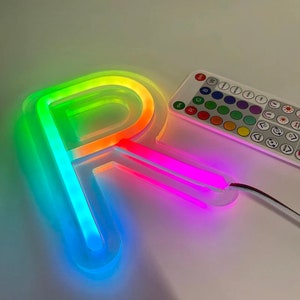LED Neon Alphabets Numbers Letters NEON Pink Kids Room Wall Neon Light ...