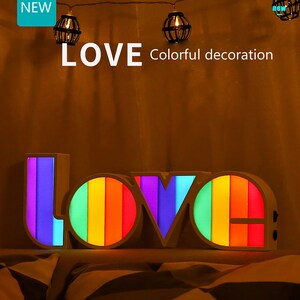 Love Light, Colorful LED Lamp, Romantic Gift, Couples Lamp, Girlfriend ...