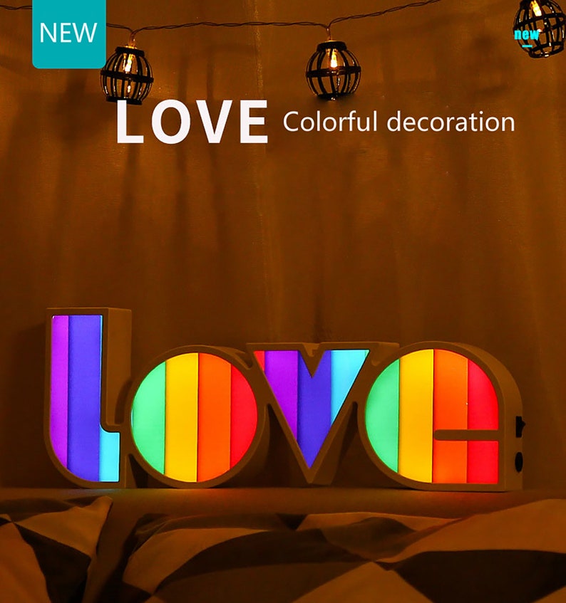 Love Light Colorful LED Lamp Romantic Gift Couples Lamp - Etsy
