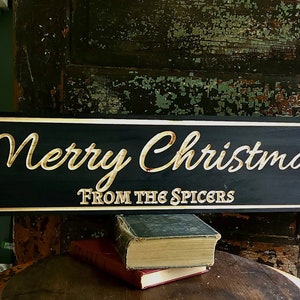 Custom Last Name Merry Christmas Sign/ 30 Inch Merry Christmas Sign ...