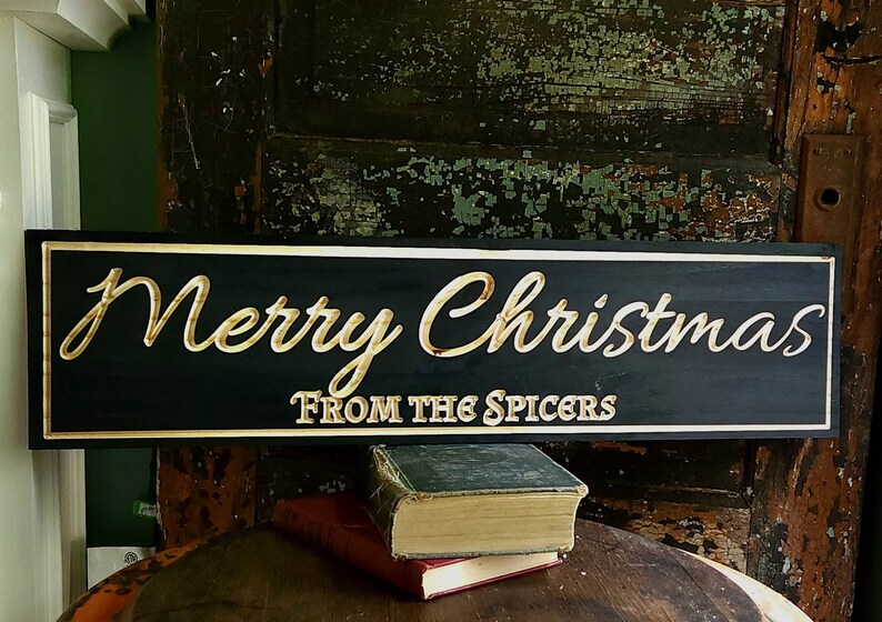 Custom Last Name Merry Christmas Sign/ 30 Inch Merry Christmas Sign ...
