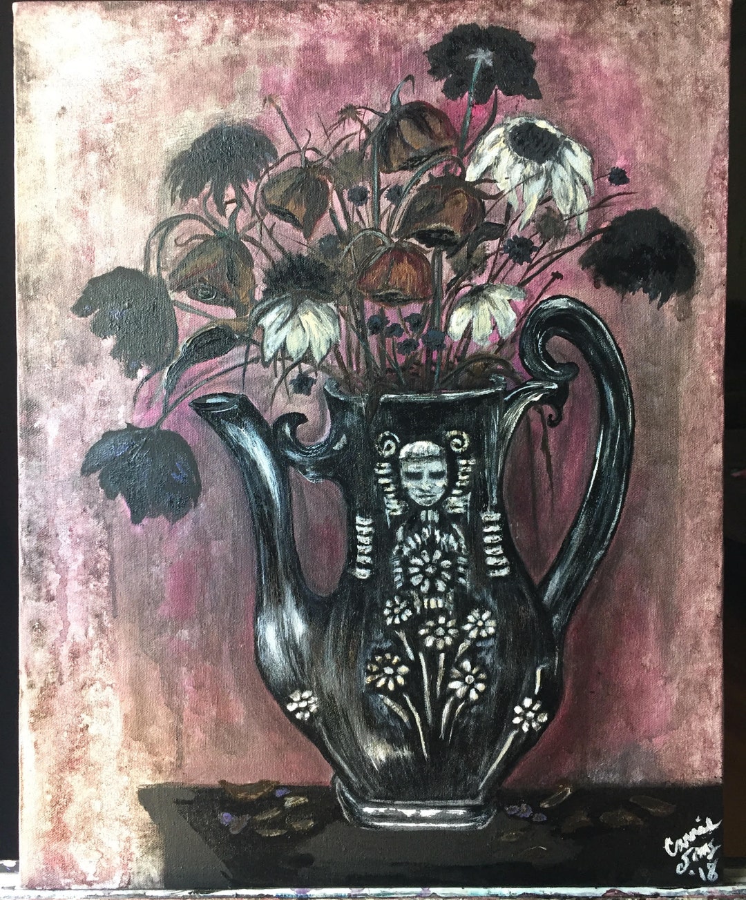 Gothic Expressionism Still Life Dark Floral Grief Fine Art Original ...