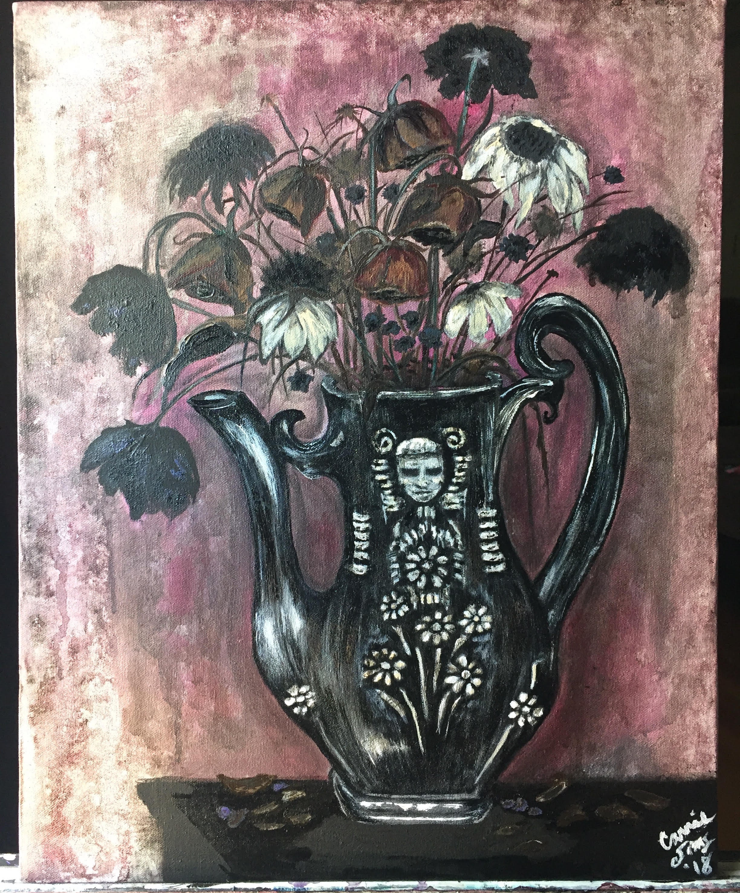 Gothic Expressionism Still Life Dark Floral Grief Fine Art Original ...