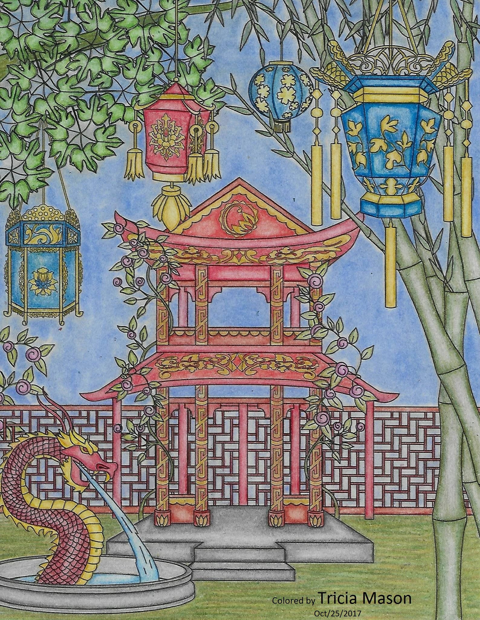 Pavilion Downloadable Coloring Page - Etsy