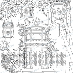 Pavilion Downloadable Coloring Page - Etsy