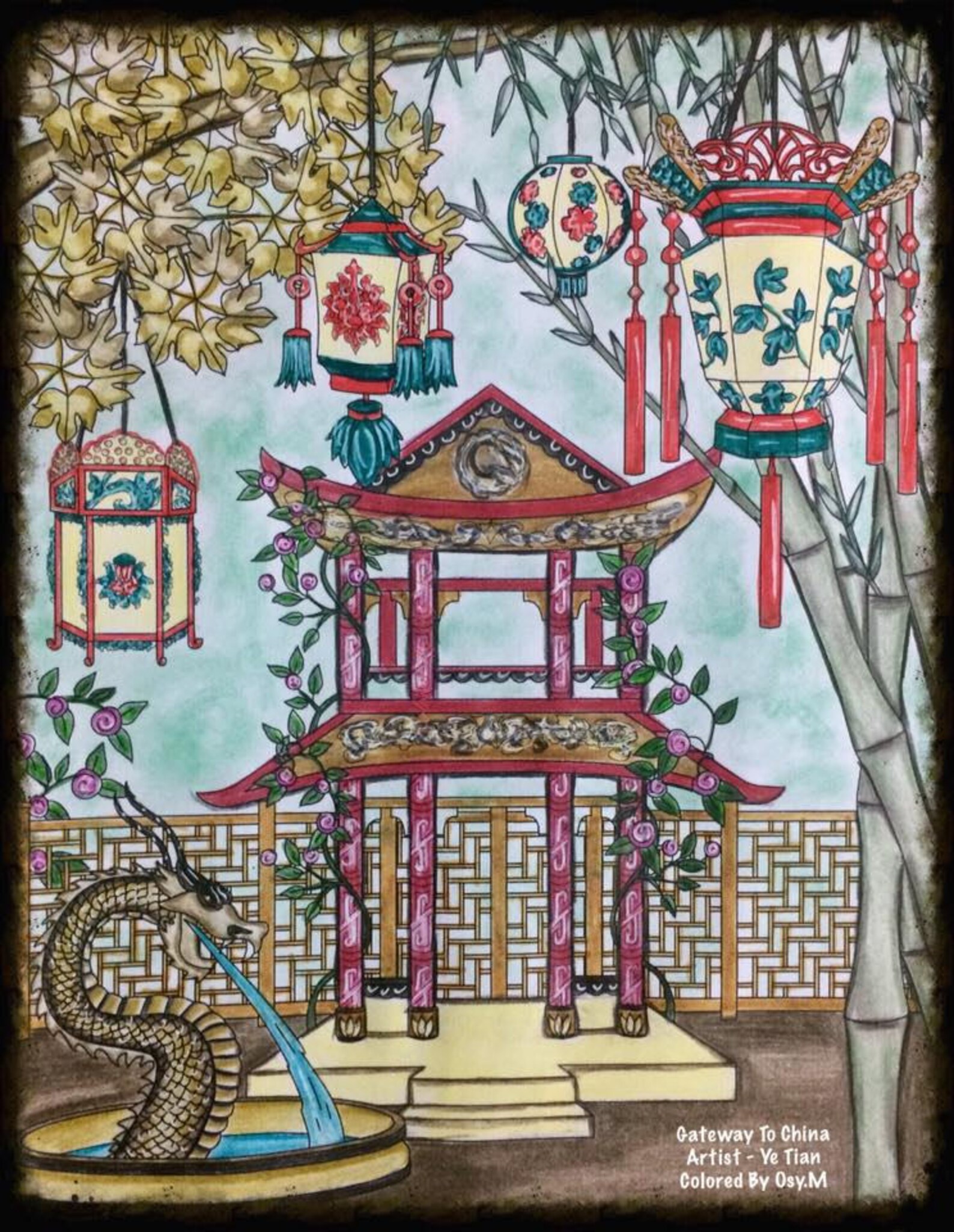 Pavilion Downloadable Coloring Page - Etsy