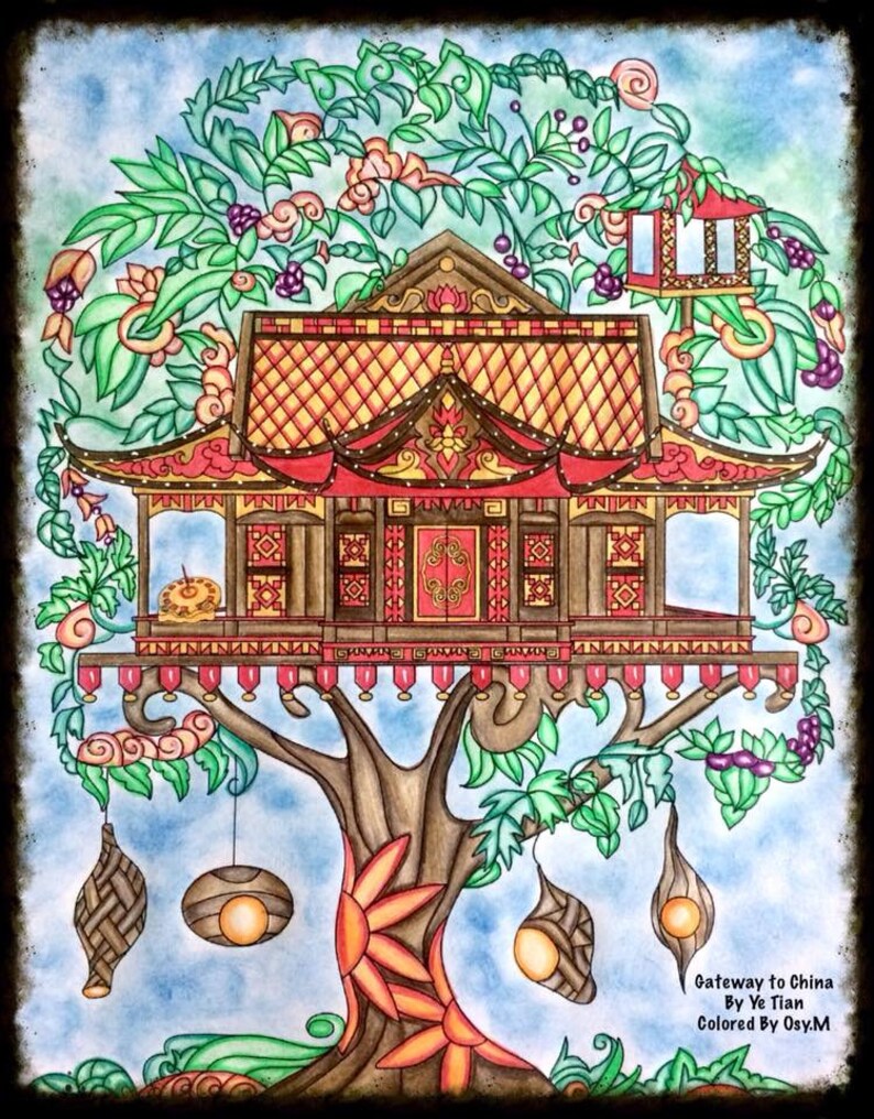 Tree House Coloring Page Printable File - Etsy