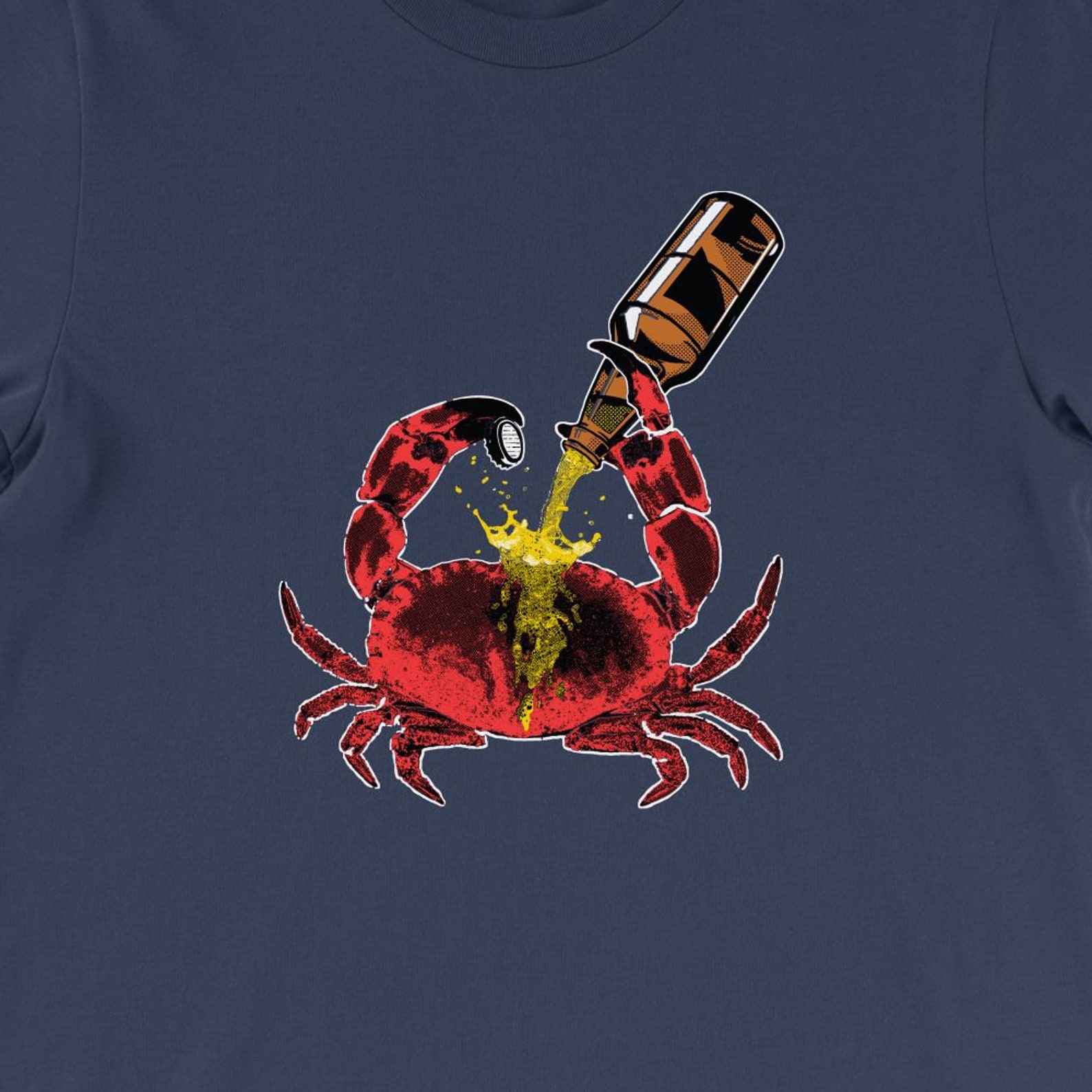 Funny Crab Shirt Crab Drinking Beer Summer Vacation Party Shirt Mens ...