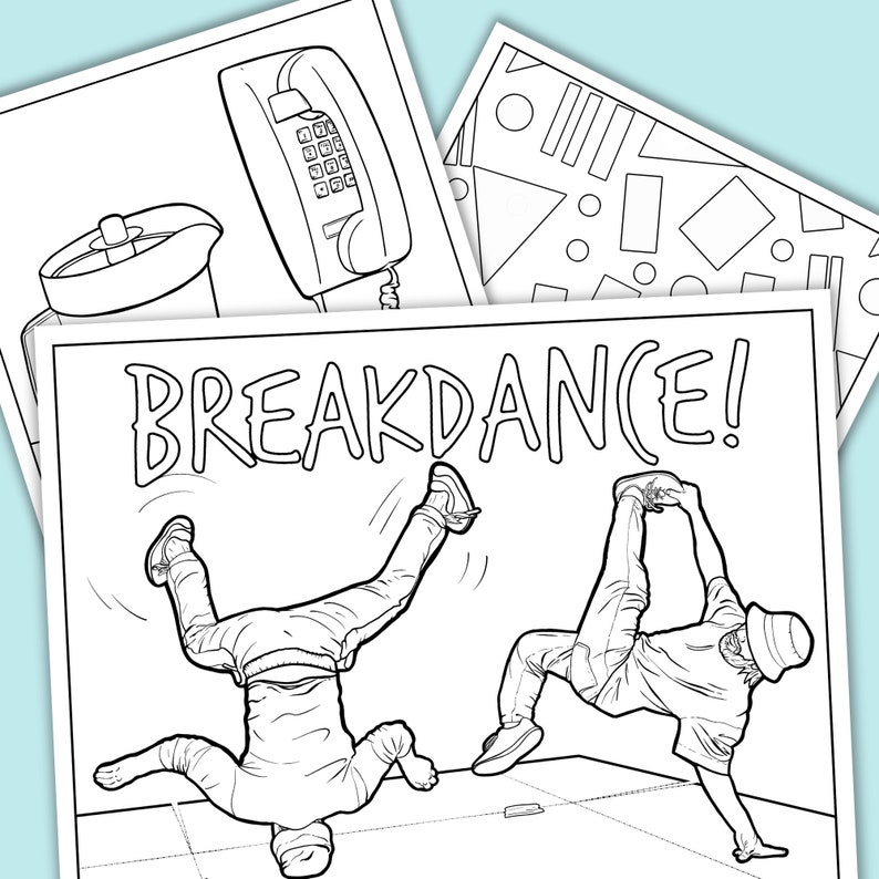 80s Coloring Book Awesome 80s Nostalgia Printable Coloring Pages PDF ...