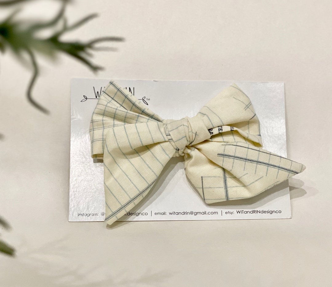 Bow Clip // Vintage Receipt pinwheel - Etsy