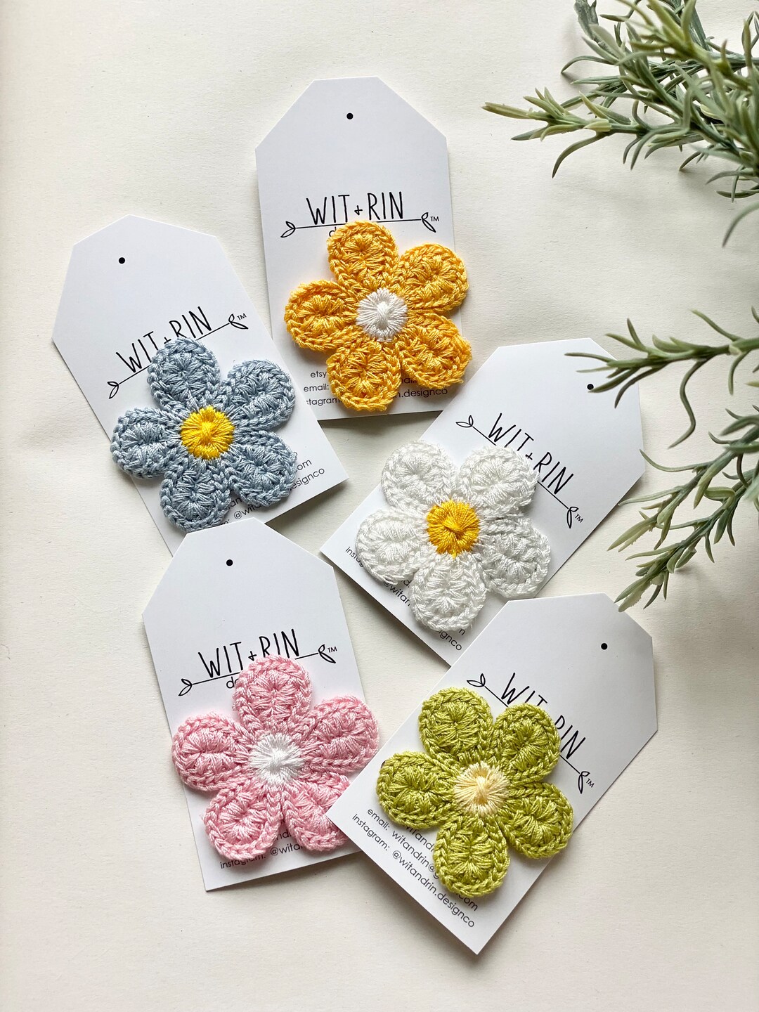 Flower Snap Clip SET OF 5: Periwinkle, Clementine, White, Pink, Lime - Etsy