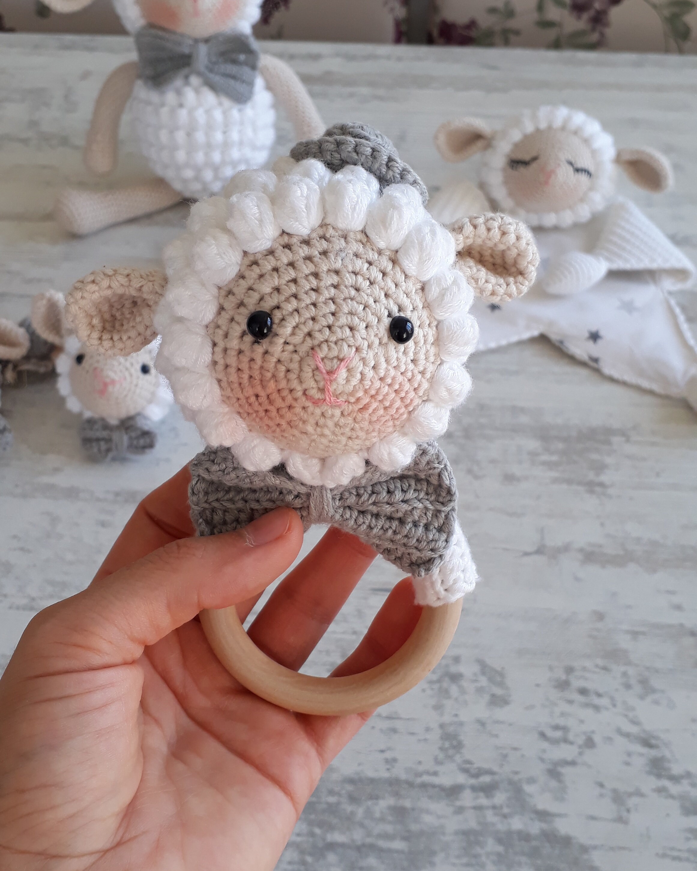 Personalized Lamb Lovey Set Babyshower Gift Set Handmade - Etsy