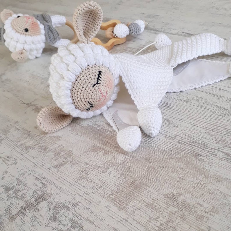 Personalized Lamb Lovey Set Babyshower Gift Set Handmade - Etsy