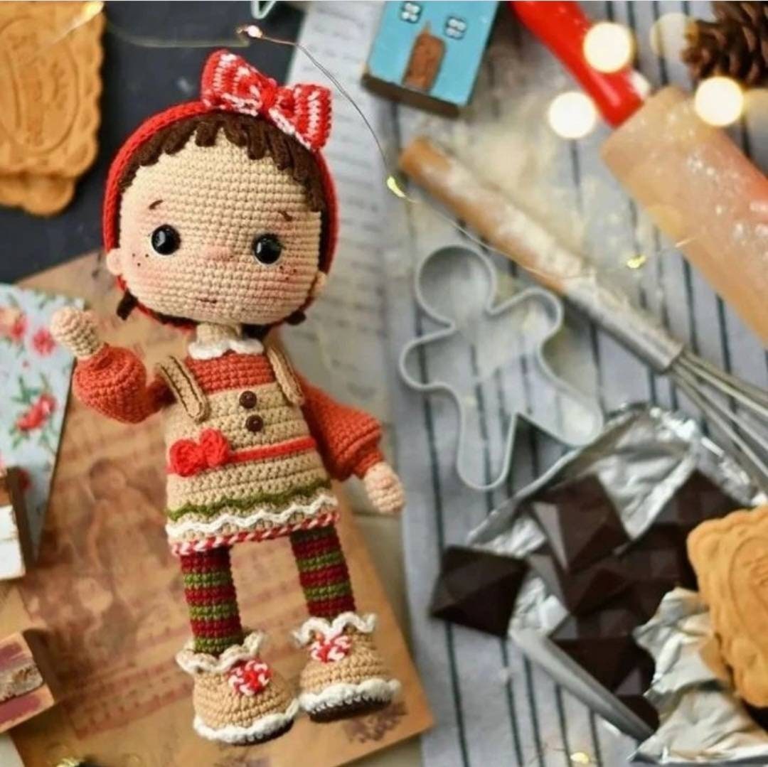 Crochet Gingerbread Doll for Sale, Christmass Gift Idea, Granddaughter ...