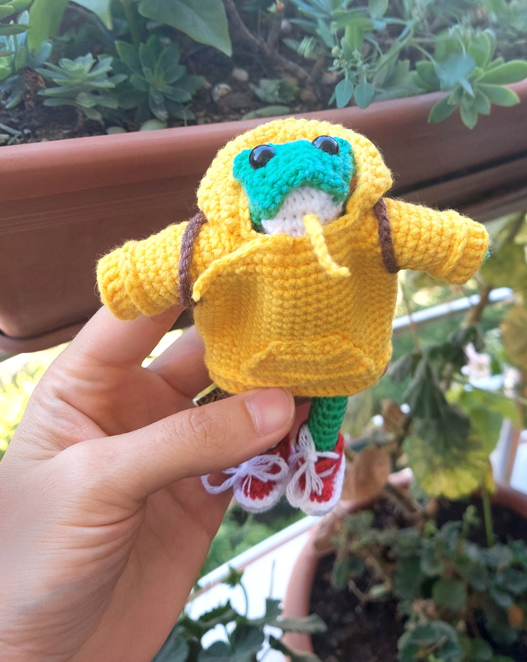 Miniature Frog in Yellow Raincoat, Amigurumi Finished Frog Plush ...