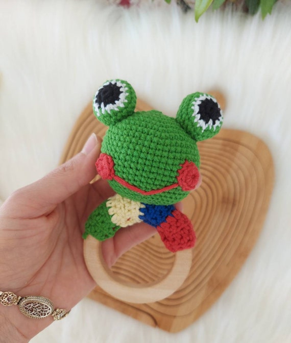 Toys Toys & Games Frog Rattle crocheted Handmade etna.com.pe