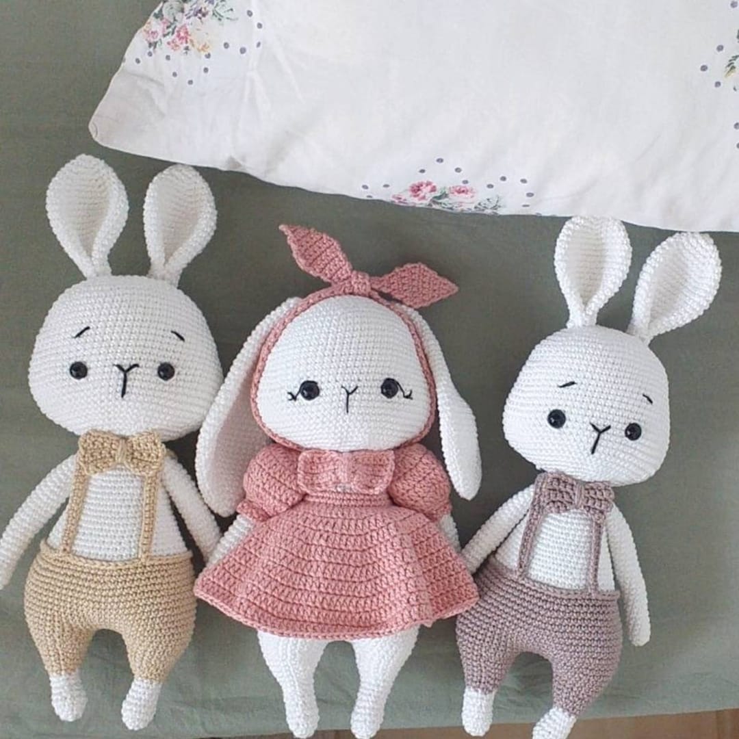 Easter Bunny Plushie , Babyshower Gift Stuffed Rabbit, Amigurumi ...