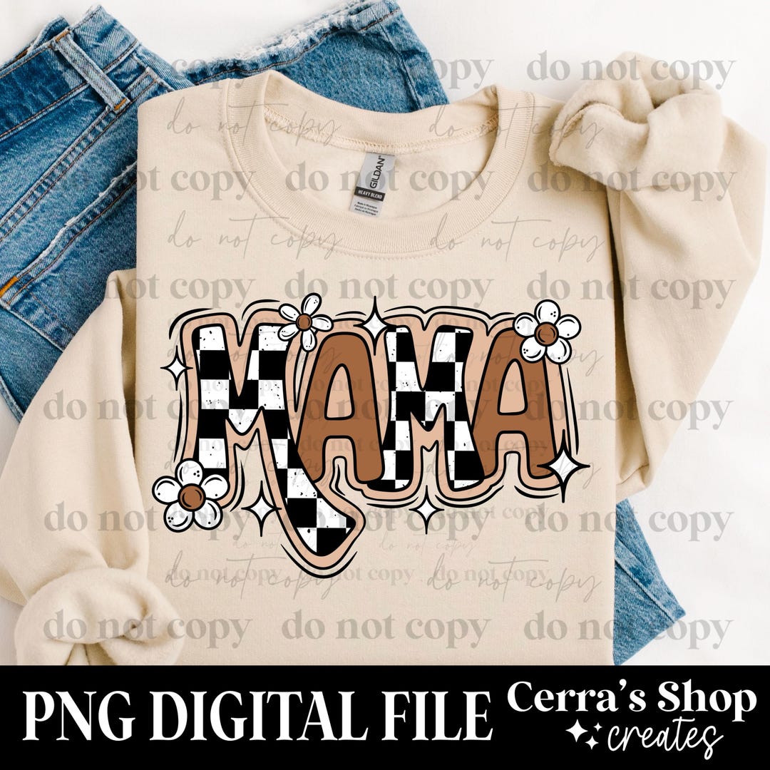 Mama Checker PNG, Single Color, Mama Design - Etsy