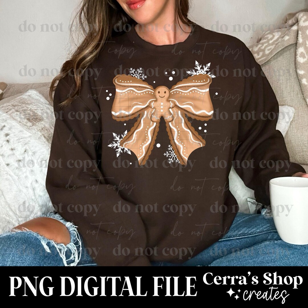 Gingerbread Bow PNG - Etsy