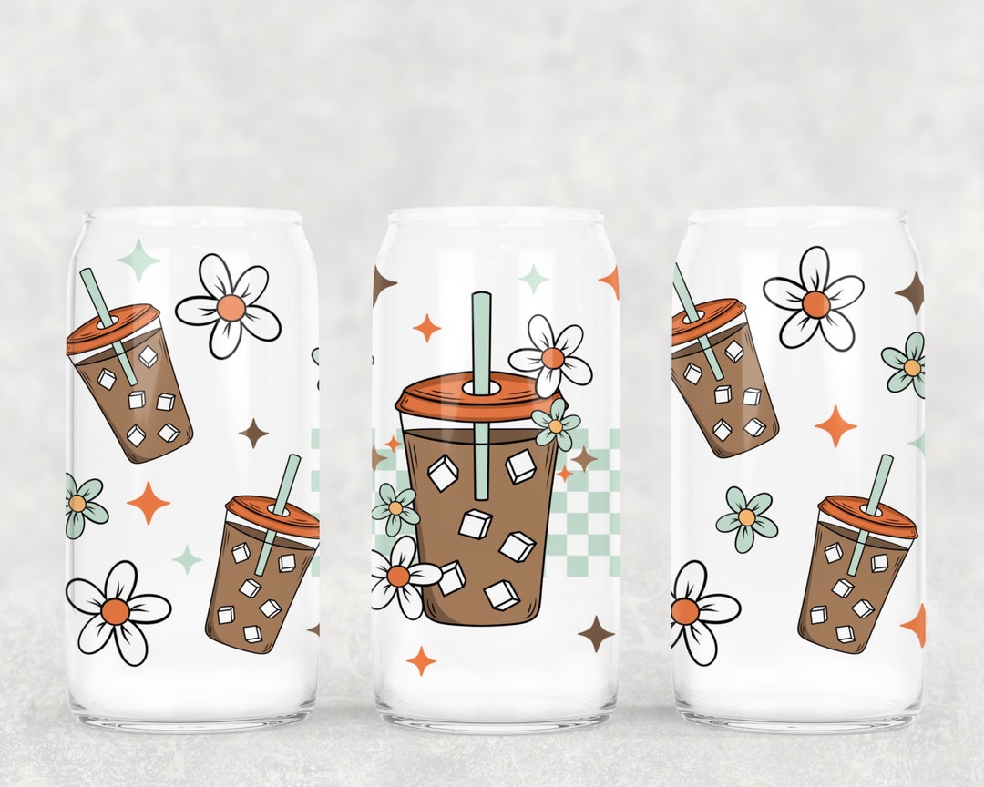 Iced Coffee Tumbler Wrap | Libby Glass Wrap | Sublimation Wrap - Etsy