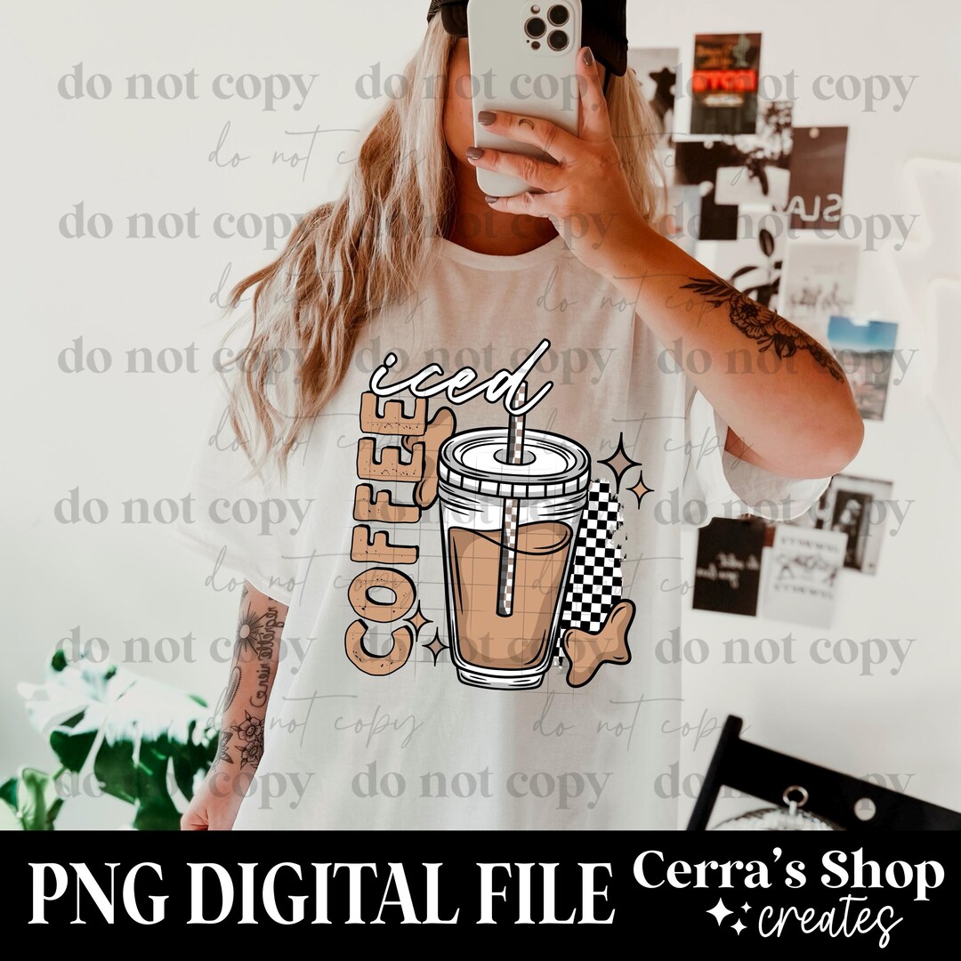 Iced Coffee Png, Checker, Coffee - Etsy