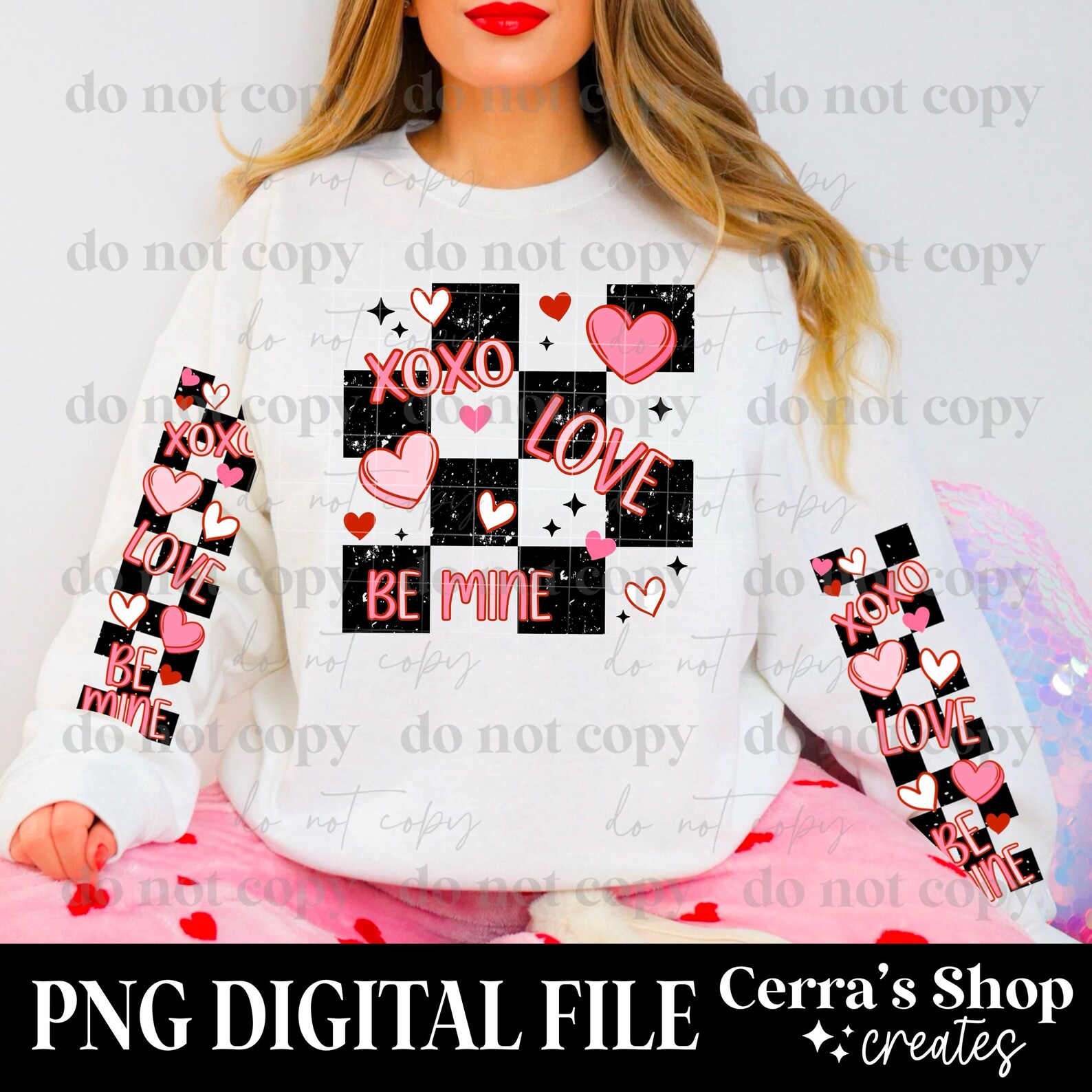 Xoxo Love Checker and Sleeves PNG, Valentine’s Day - Etsy