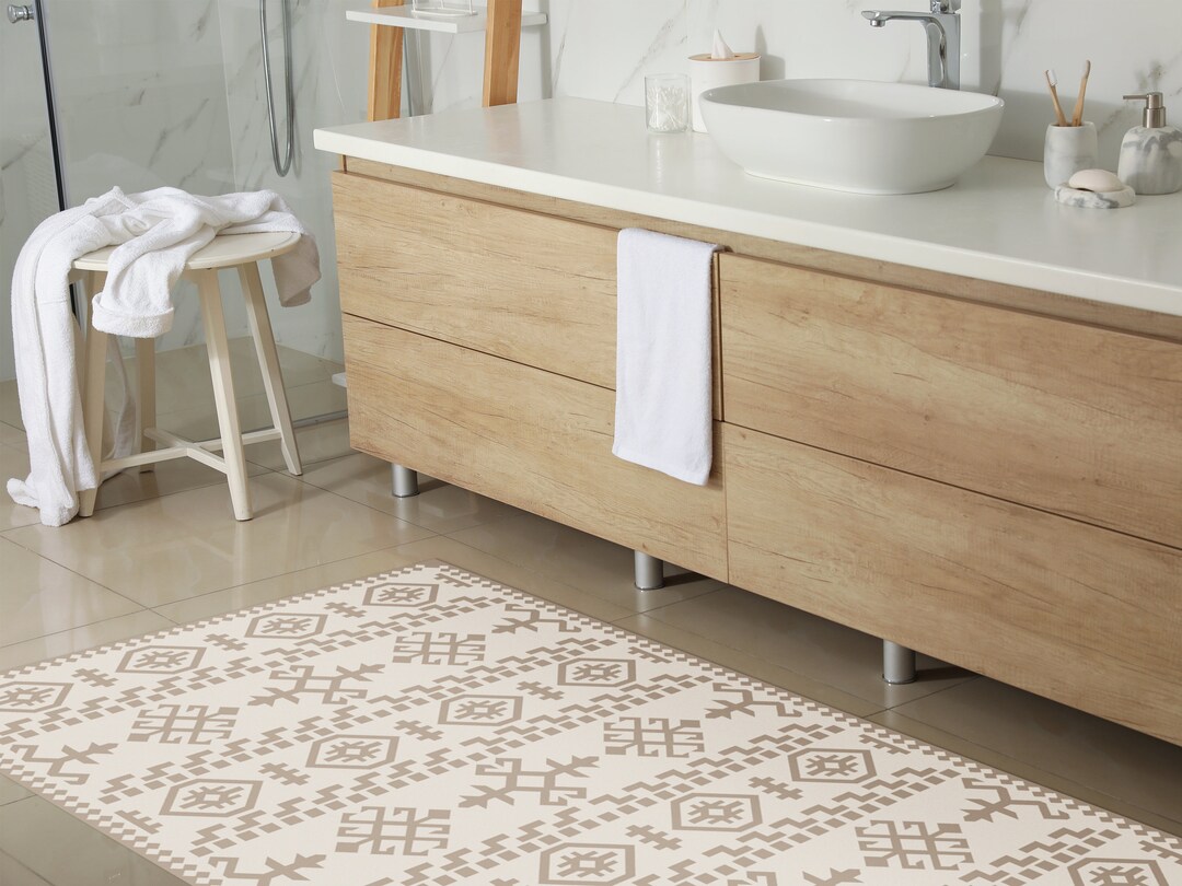 INGRID Art Mat, Brown/cream Vinyl Protective Mat, Rug Design ...