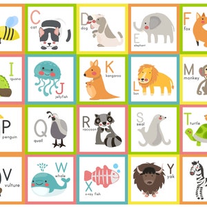 Animal Alphabet Art Mat JUVENILE Collection Vinyl Mat Vinyl - Etsy Canada