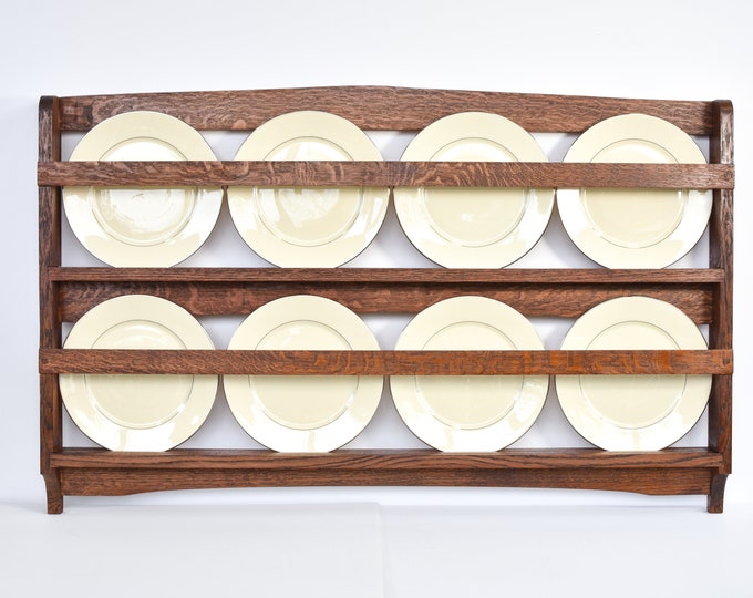 Handmade Craftsman Plate Rack: Quarter Sawn White Oak Wall Display - Etsy