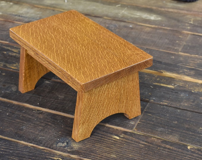 Handmade Craftsman Oak Step Stool Single / 6 or 8 Inch Tall Solid Wood ...