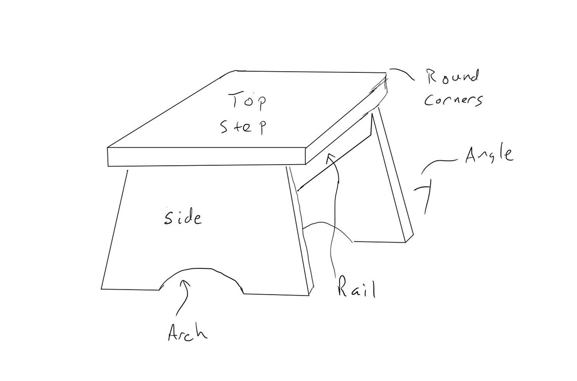 Handmade Craftsman Oak Step Stool Single / 6 or 8 Inch Tall Solid Wood ...