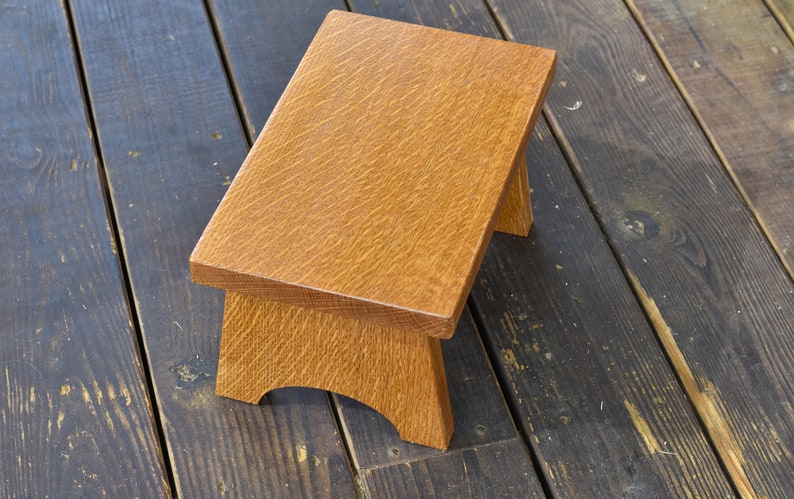 Handmade Craftsman Oak Step Stool Single / 6 or 8 Inch Tall Solid Wood ...