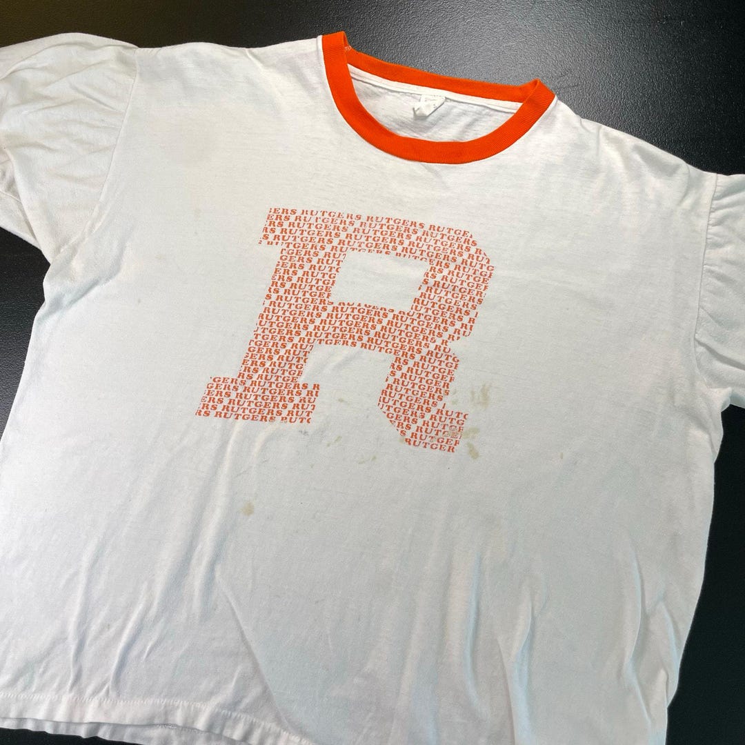 True Vintage 70s Rutgers University Boxy Ringer T-shirt - Etsy
