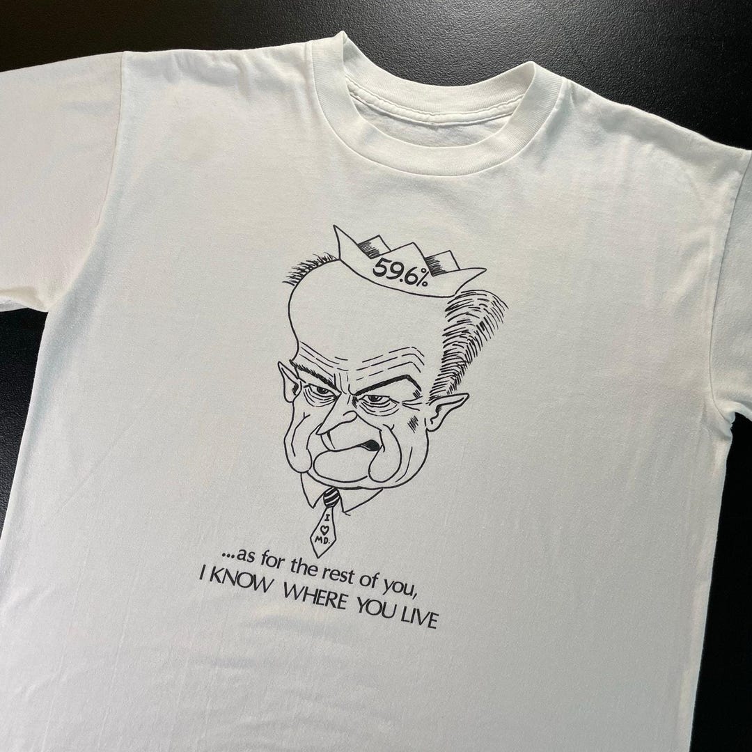 Vintage 90s Political Caricature know Where You Live T-shirt Single ...