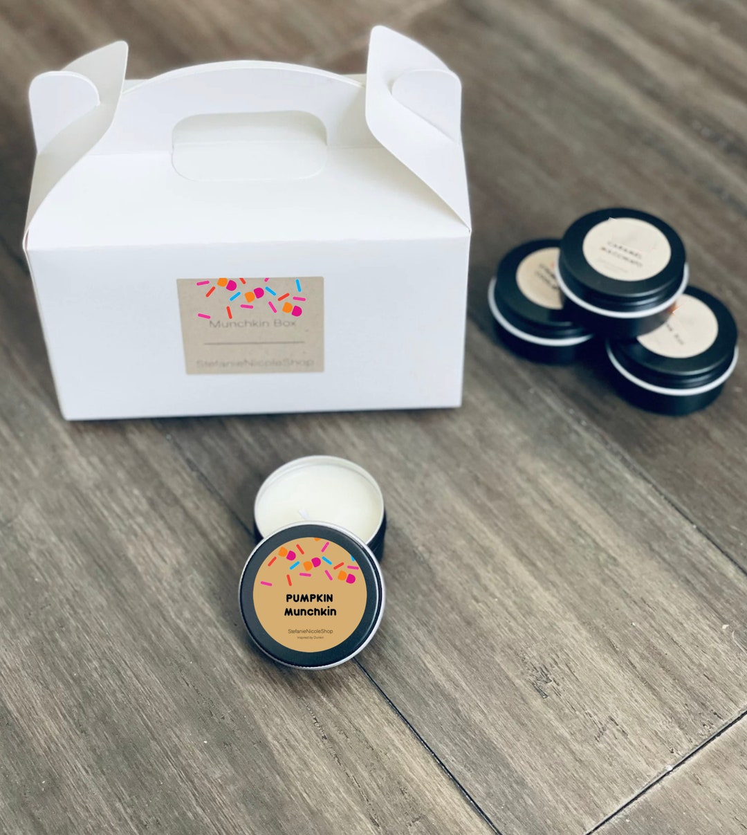 Munchkin Box - Set of 6 -inspired by Dunkin - Dunkin Candles - 1 Oz ...
