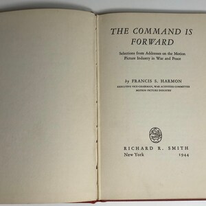 1944 the Command is Forward by Francis S. Harmon 1944 Motion - Etsy