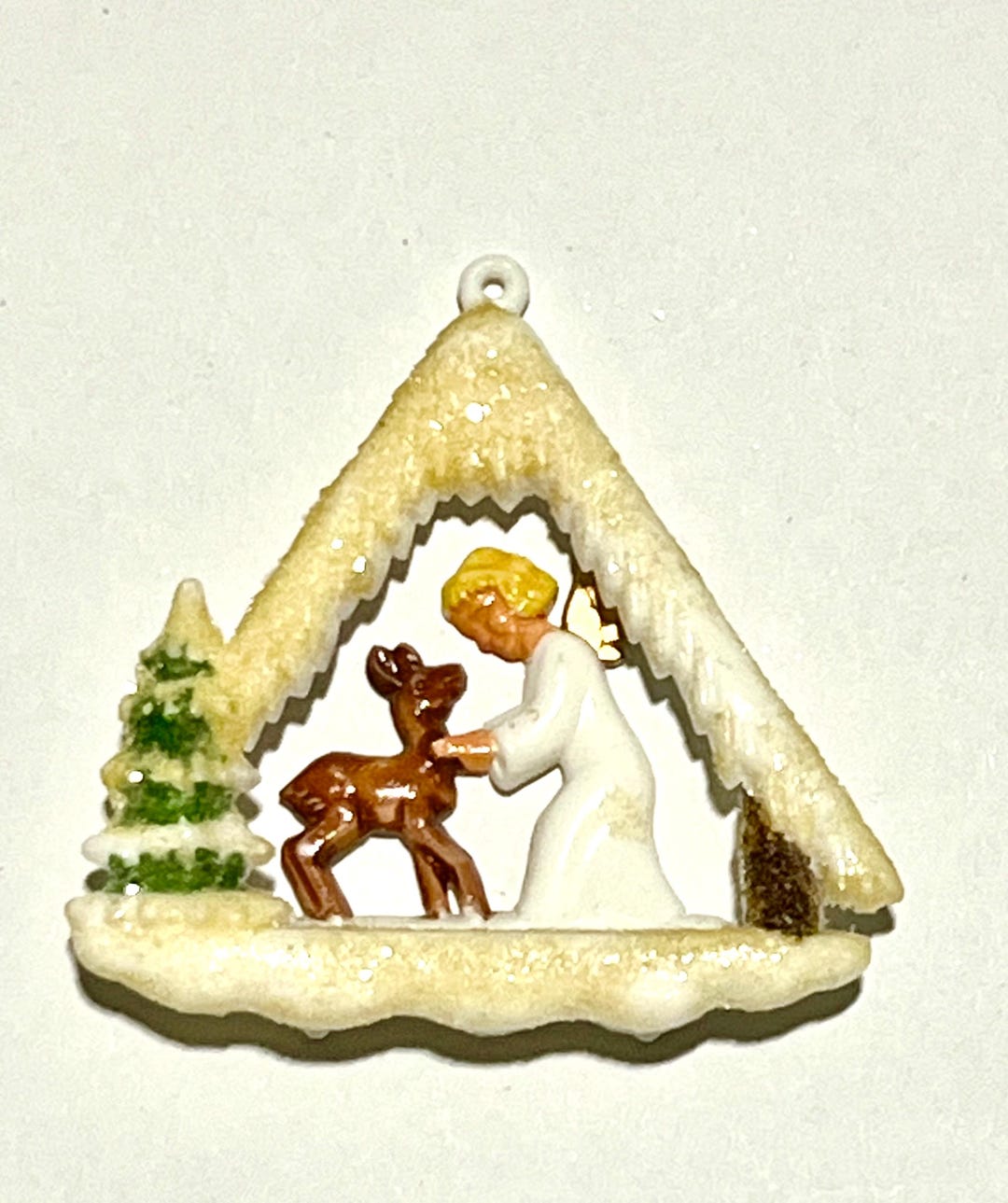 Vintage Christmas Ornament Diorama West Germany Elf Gnome Collectible ...