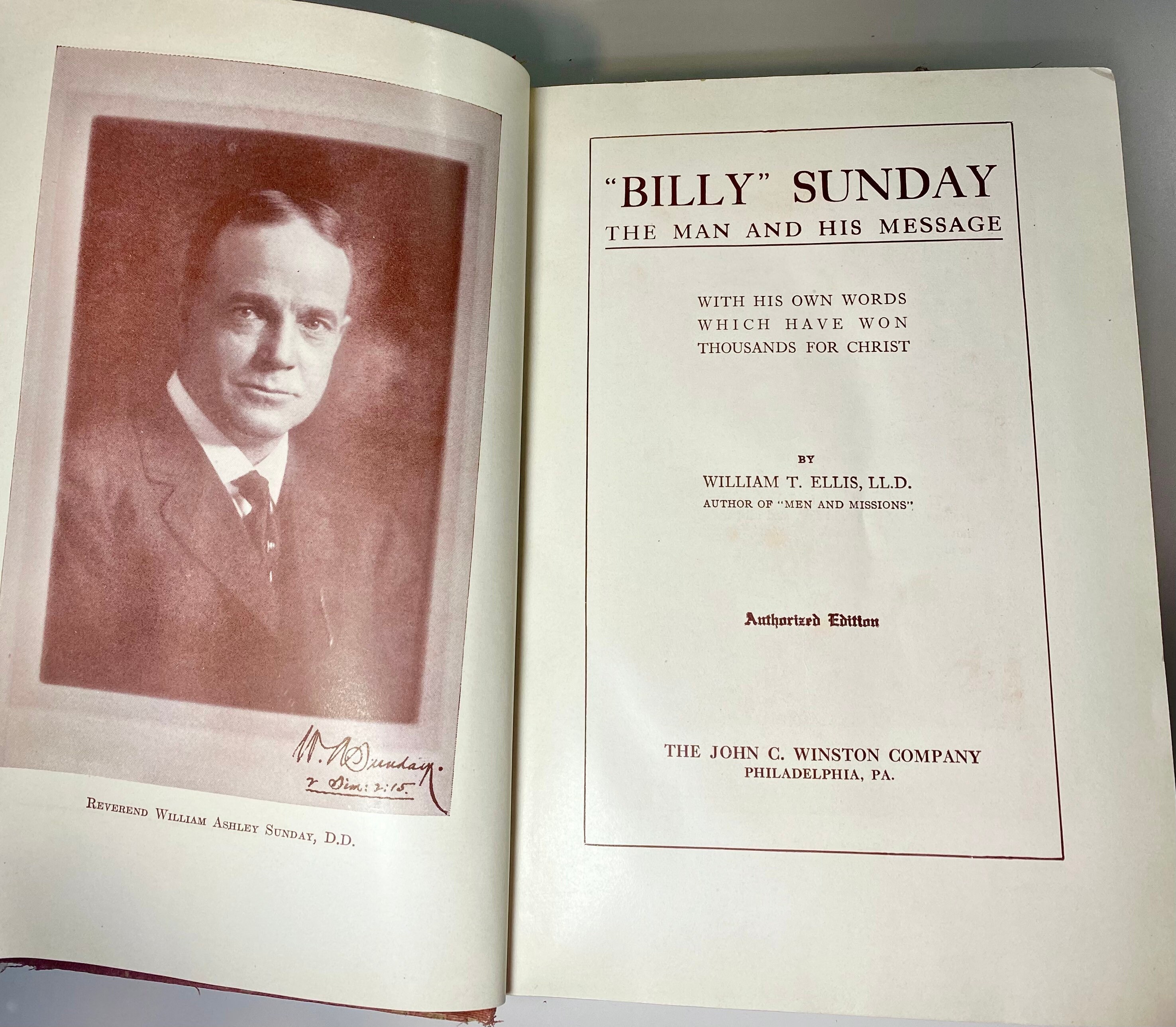 1914 Billy Sunday the Man and His Message by William T. Ellis - Etsy UK
